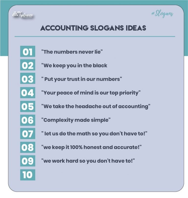 117+ Best Accounting Slogans Taglines & Ideas - Tiplance