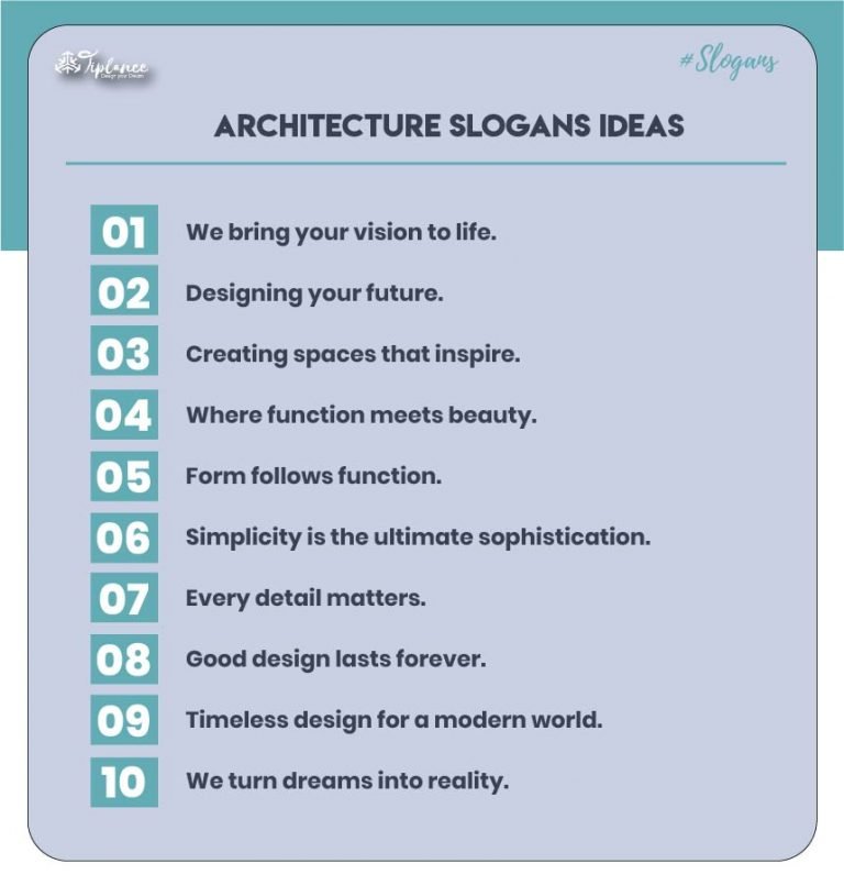 101+ Best Architecture Slogans Ideas & Examples - Tiplance