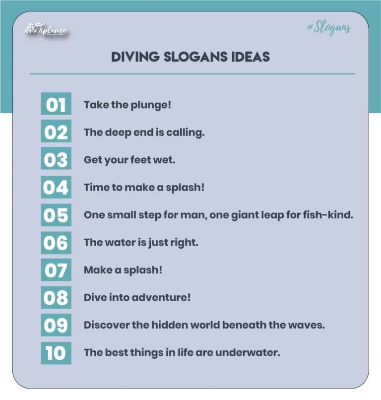 109+ Best Diving Slogans Samples & Ideas - Tiplance