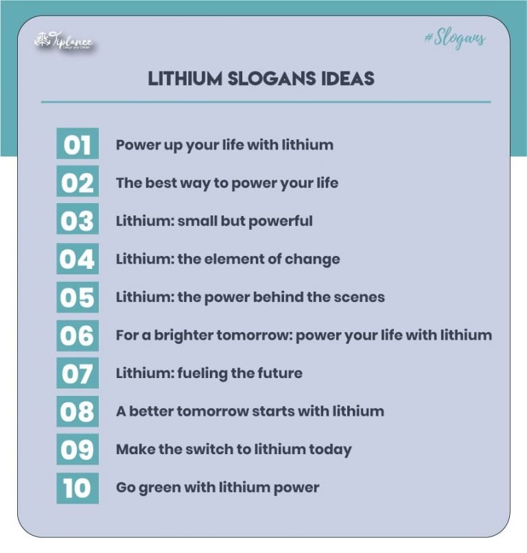109+ Best Lithium Slogans Ideas & Examples - Tiplance