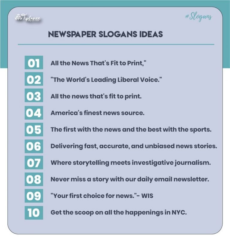 101+ Best Newspaper Slogans & Taglines Samples - Tiplance