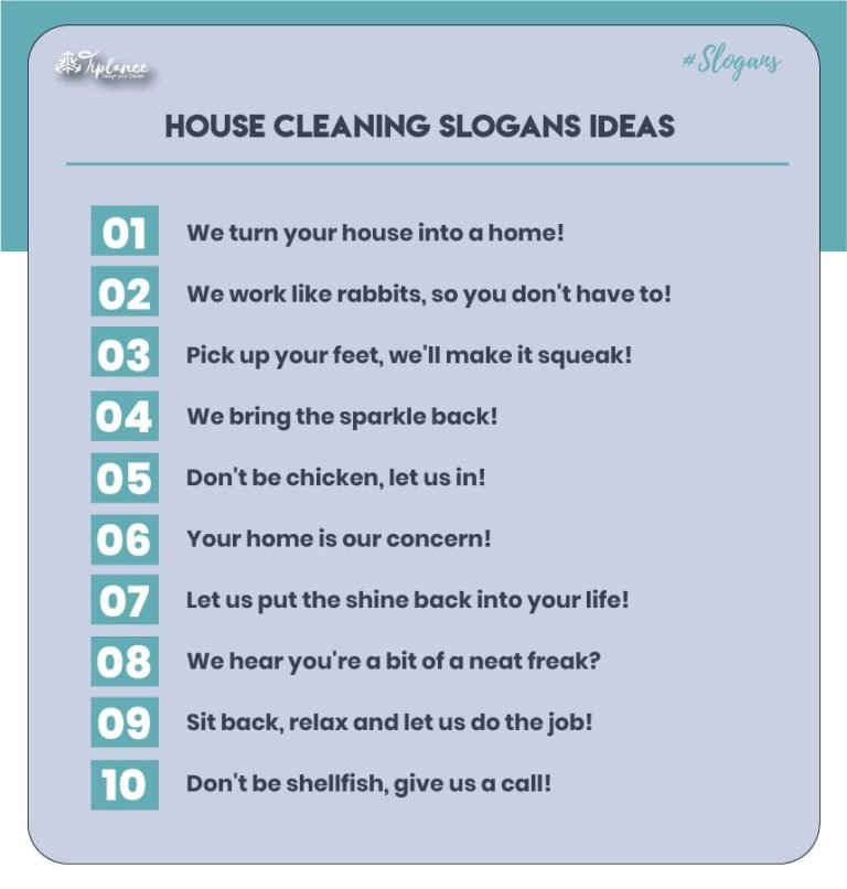 119+ Attractive House Cleaning Slogans Taglines & Example Ideas - Tiplance
