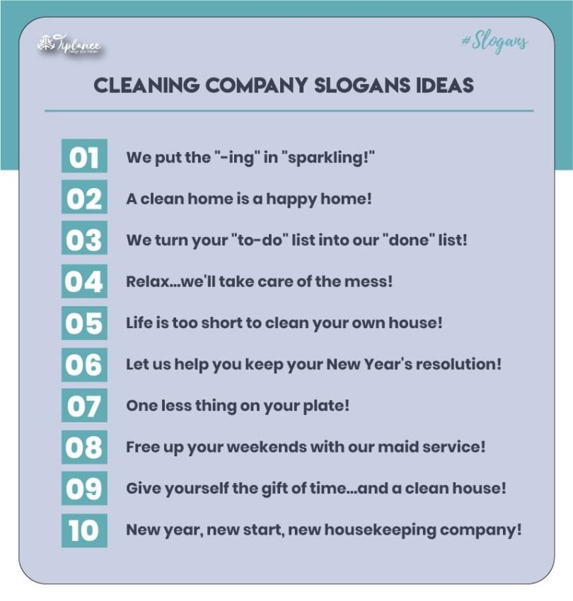 Creative Cleaning Company Slogans Ideas - Tiplance
