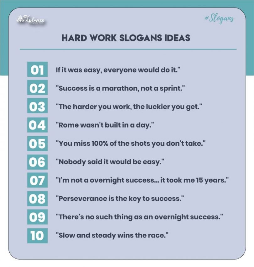 119+ Motivated Hard Work Slogans Taglines & Ideas - Tiplance