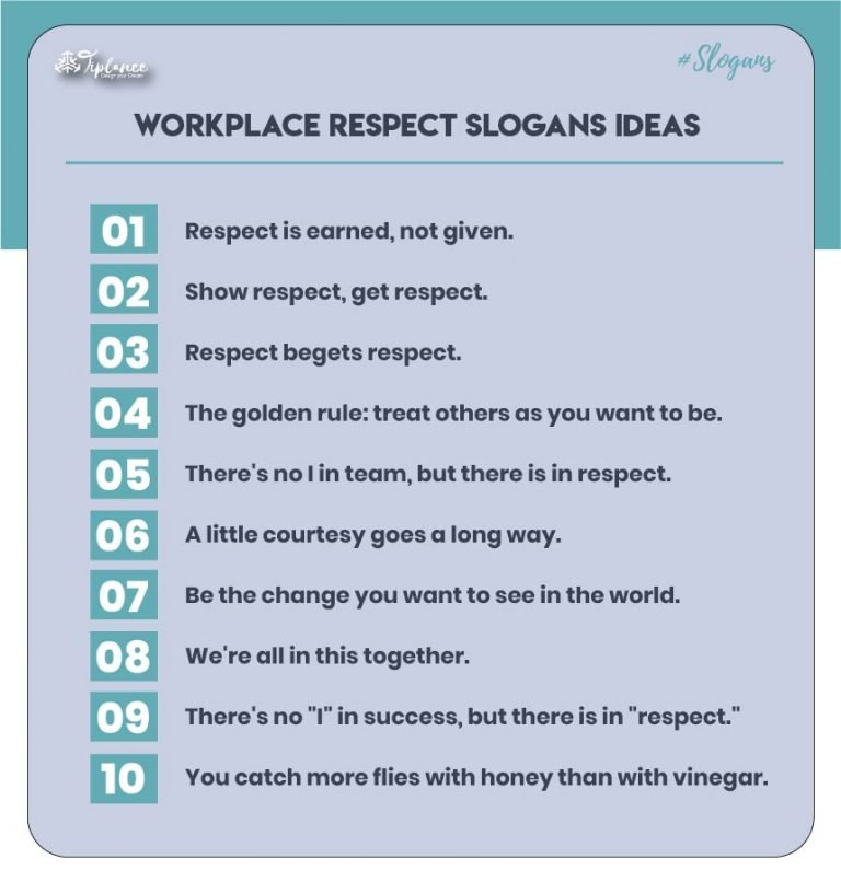 113+ Creative Workplace Respect Slogans Taglines & Ideas