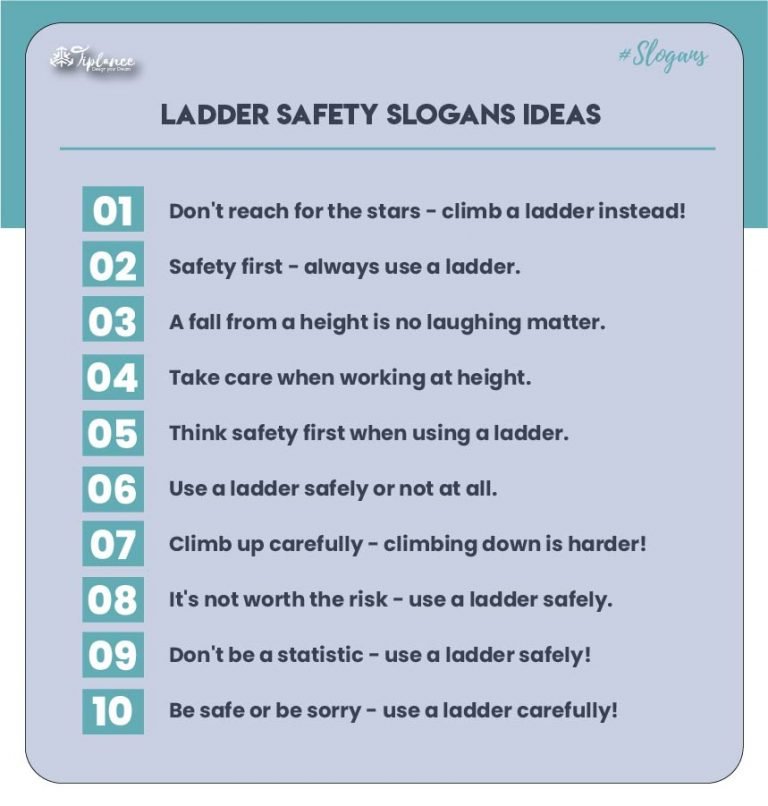 115+ Unique Ladder Safety Slogans Ideas & Taglines - Tiplance