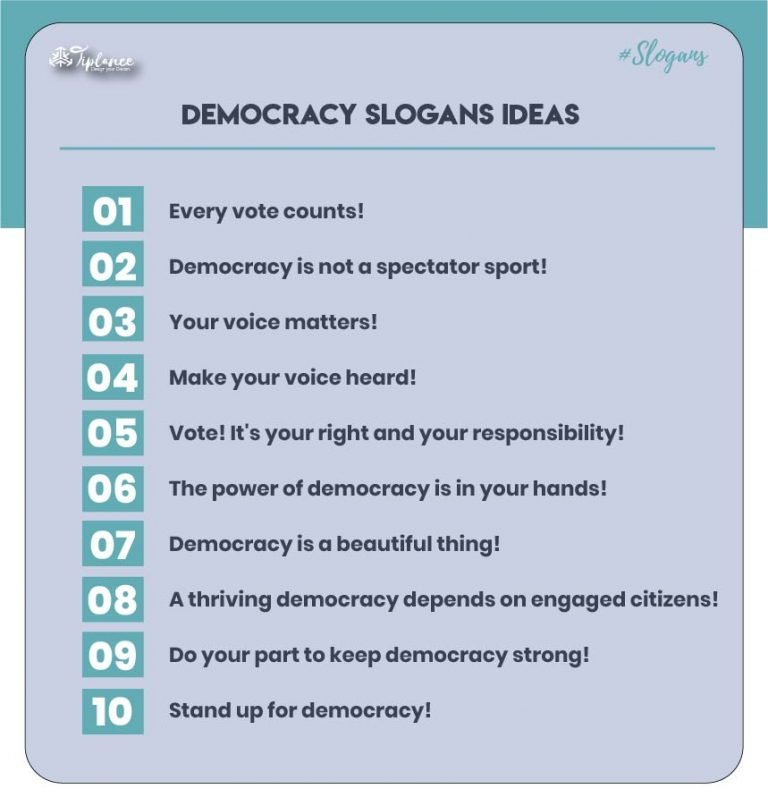 105+ Powerful Democracy Slogans Ideas & Suggestions - Tiplance