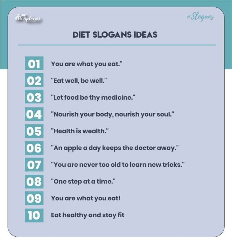 109+ Best Diet Slogans Examples & Suggestions - Tiplance