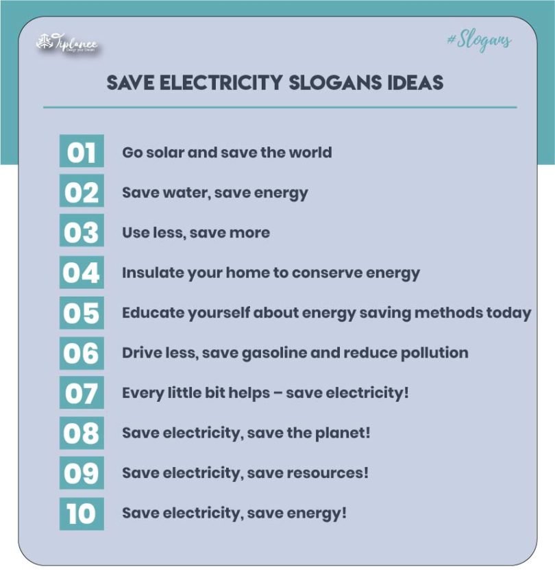 Creative Save Electricity Slogans Ideas - Tiplance