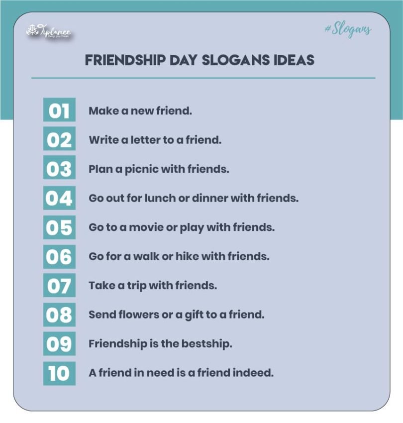 101+ Perfect Friendship Day Slogans & Taglines Ideas - Tiplance