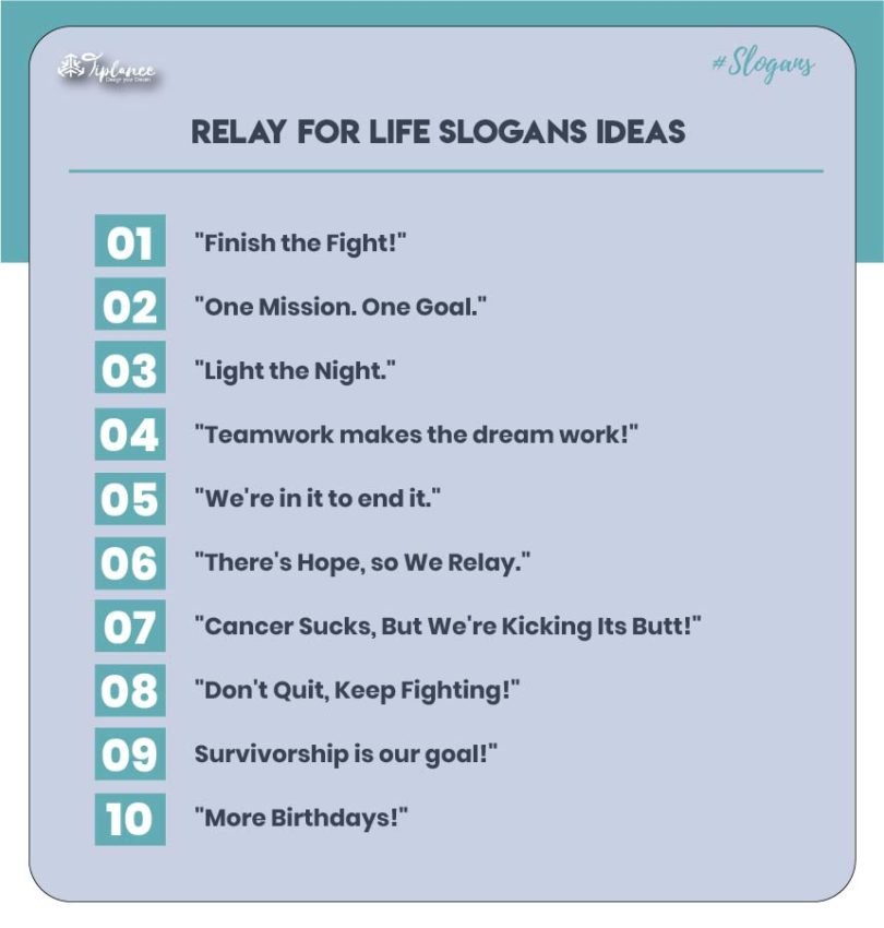101+ Creative Relay for Life Slogans Taglines & Ideas - Tiplance