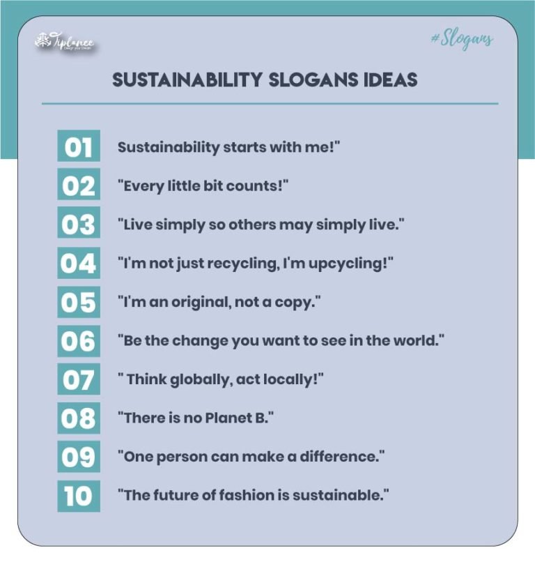 105+ Creative Sustainability Slogans Taglines & Ideas - Tiplance