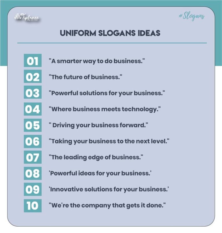 105+ Unique Uniform Slogans Ideas & Taglines - Tiplance