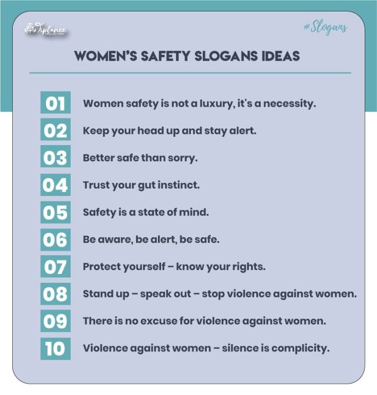 101+ Catchy Slogans on Women’s Safety Ideas & Samples