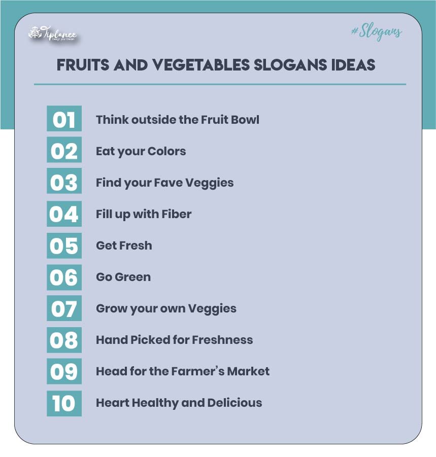 101 Powerful Fruits And Vegetables Slogans Ideas Examples