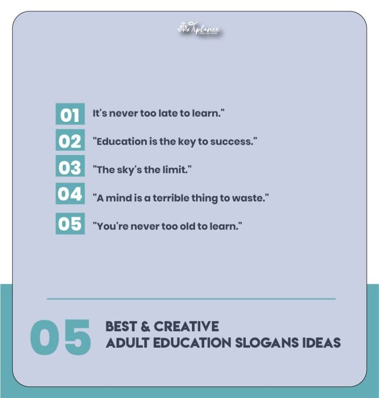 103+ Creative Slogans on Adult Education Sample & Examples - Tiplance