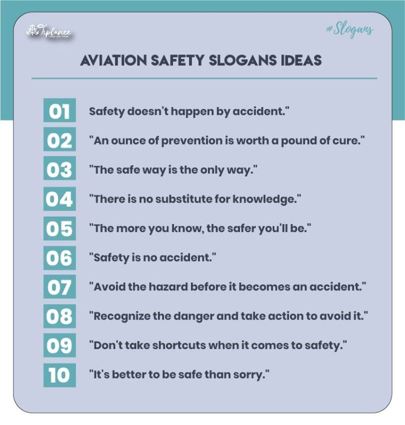 115+ Creative Aviation Safety Slogans Taglines & Sample