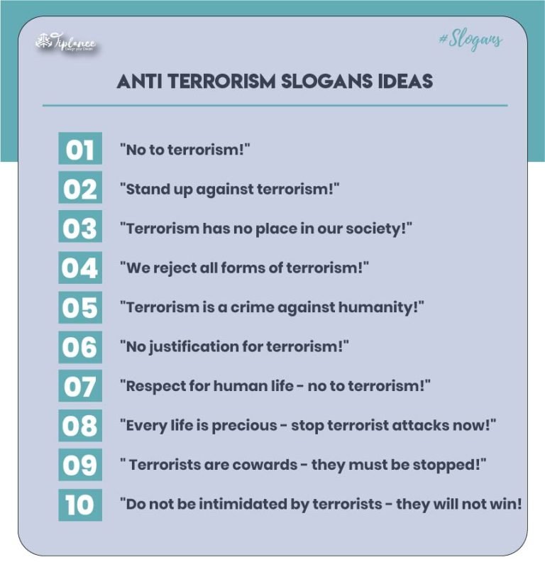 111+ Powerful Anti Terrorism Slogans Suggestion & Ideas - Tiplance