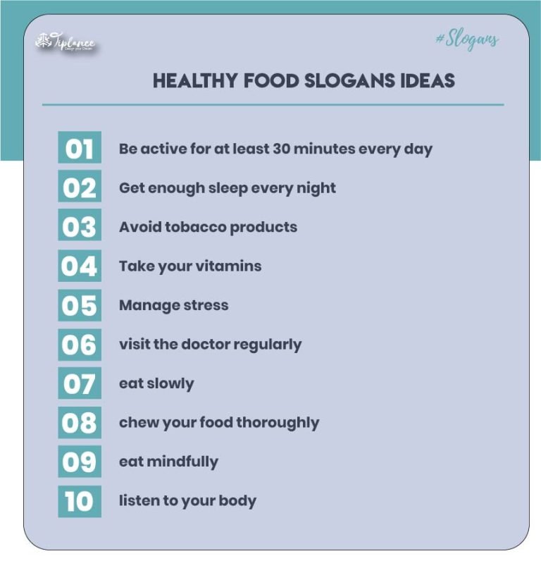 113+ Creative Healthy Food Slogans & Taglines - Tiplance