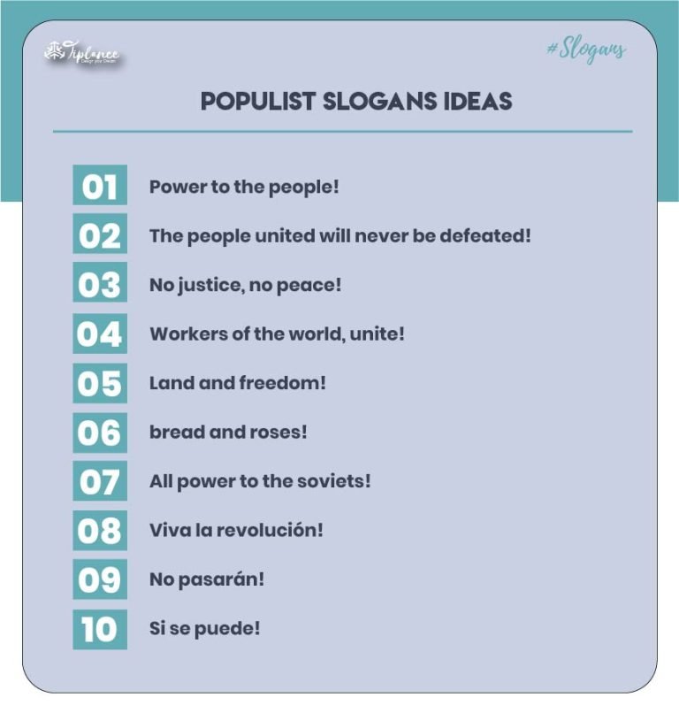107+ Best Populist Slogans Ideas & Taglines - Tiplance