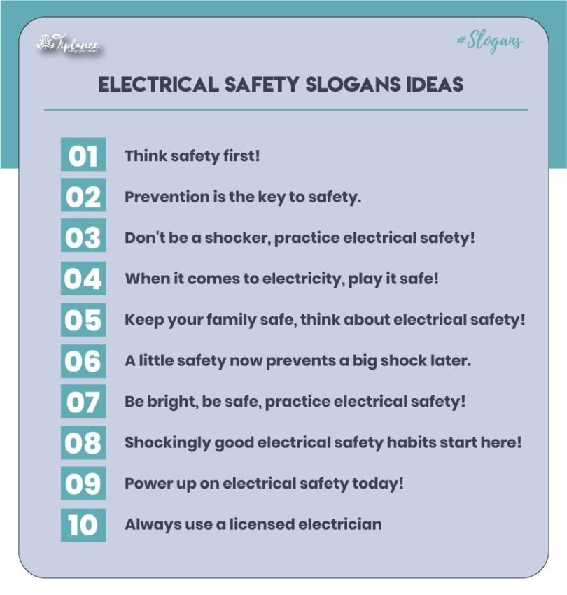 107+ Creative Electrical Safety Slogans Ideas & Taglines - Tiplance