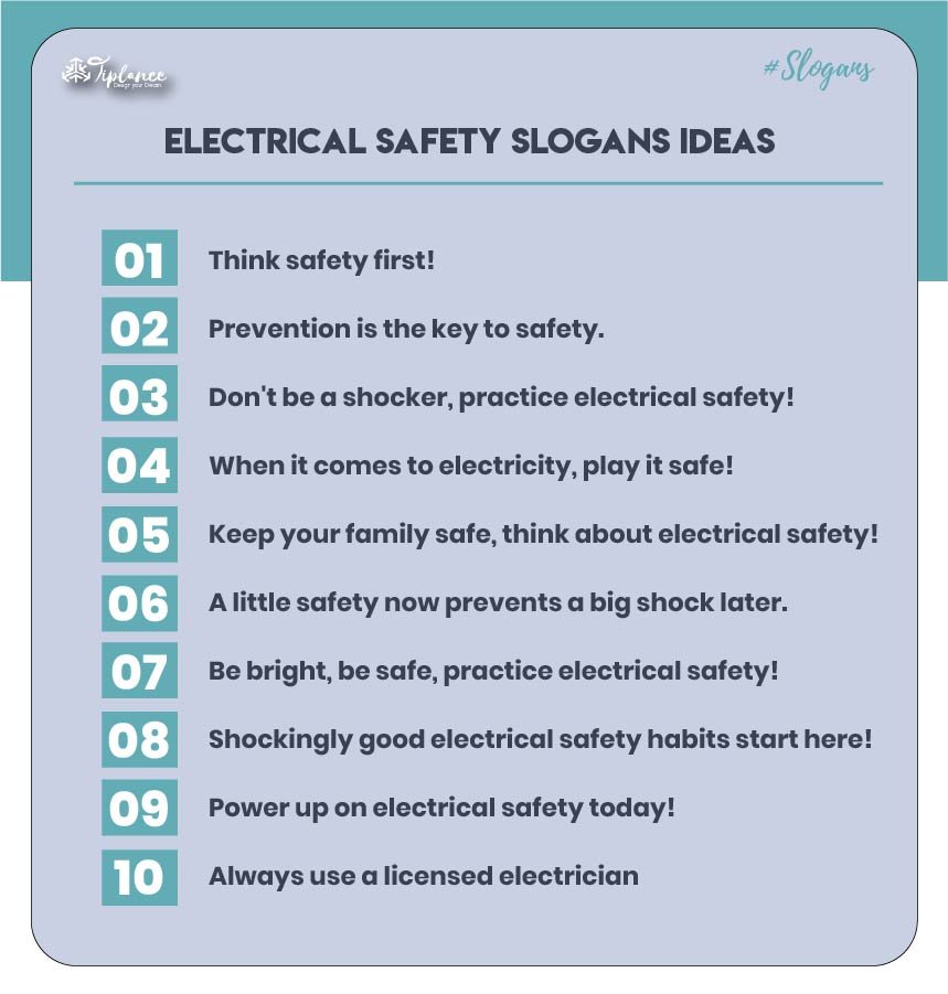 Best Slogans On Electrical Safety Tiplance