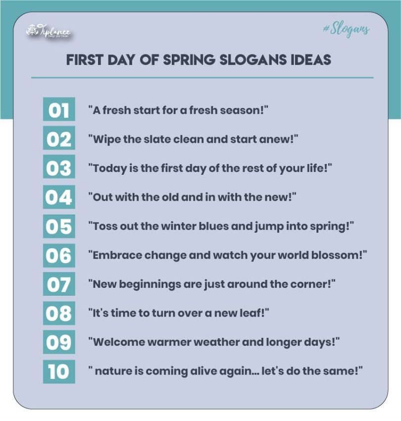 109+ Best First Day of Spring Slogans Examples & Ideas - Tiplance