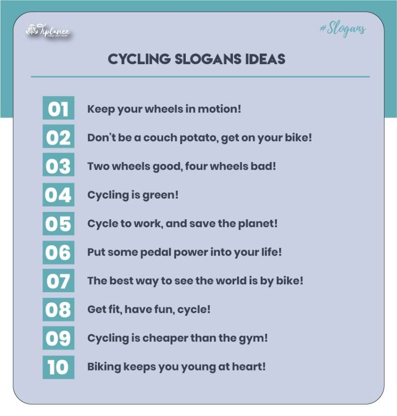 101+ Best Cycling Slogans Ideas & Examples - Tiplance