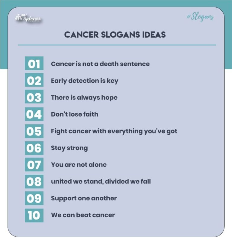 105+ Creative Cancer Slogans & Samples Ideas - Tiplance