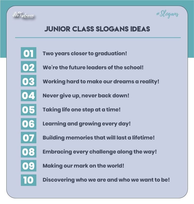 109+ Attractive Junior Class Slogans & Example Ideas - Tiplance