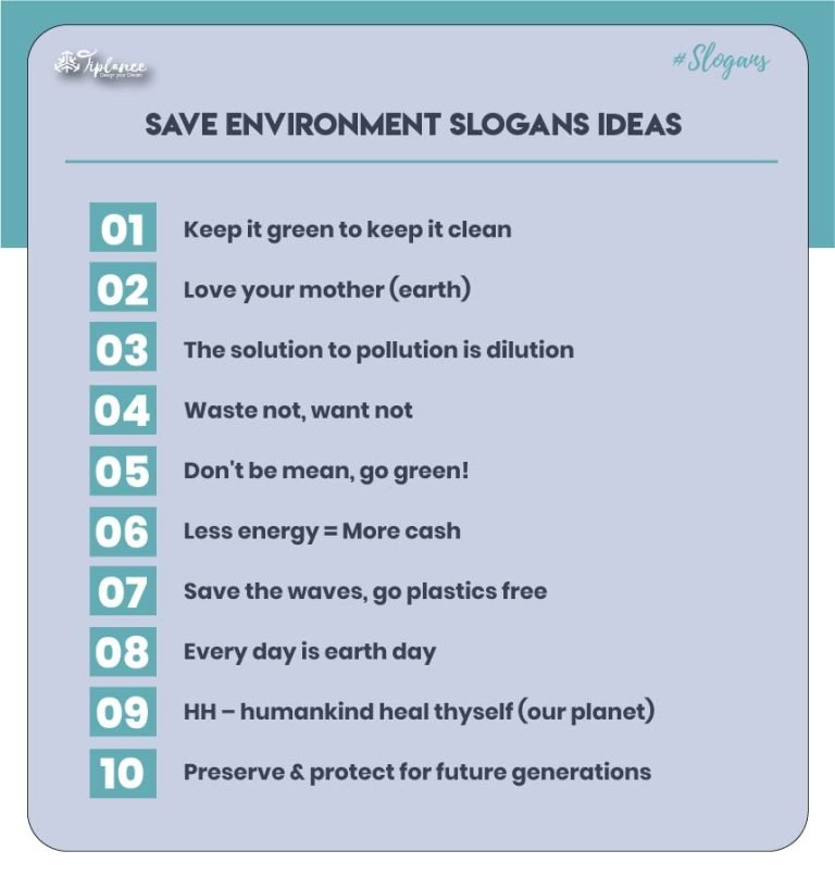 105+ Unique Save Environment Slogans Samples & Examples