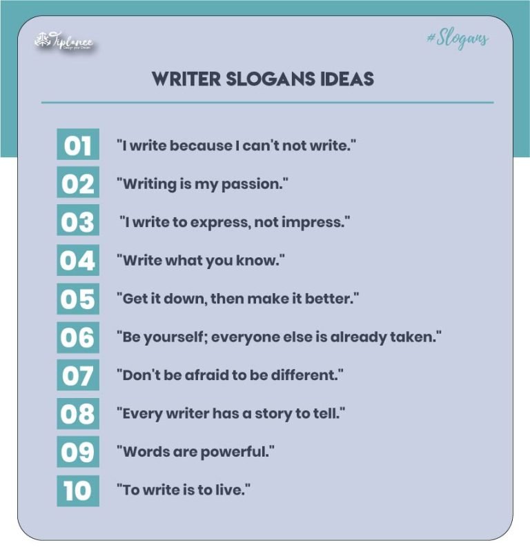 109+ Creative Writer Slogans Taglines & Ideas - Tiplance