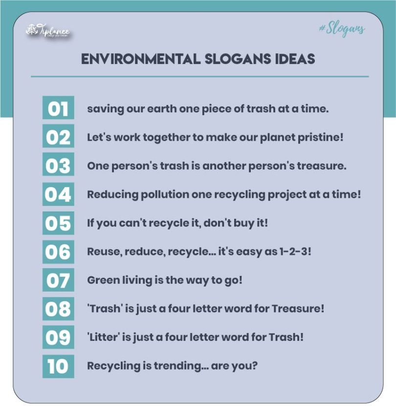 105+ Creative Environmental Slogans Examples & Ideas - Tiplance