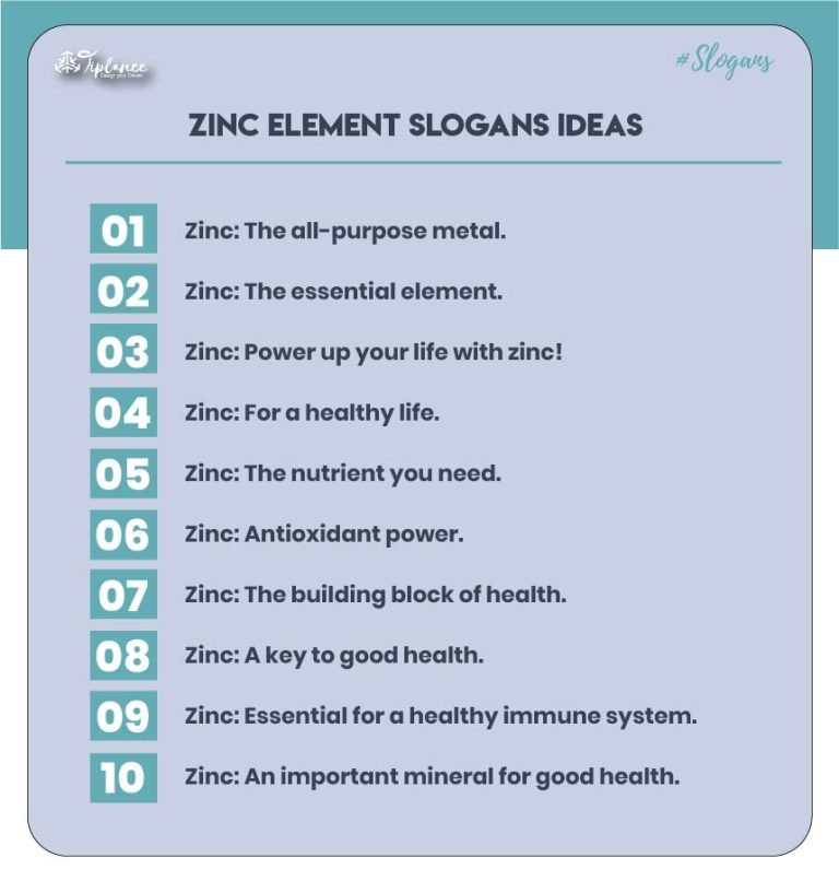 117+ Popular Zinc Element Slogans Taglines & Examples - Tiplance